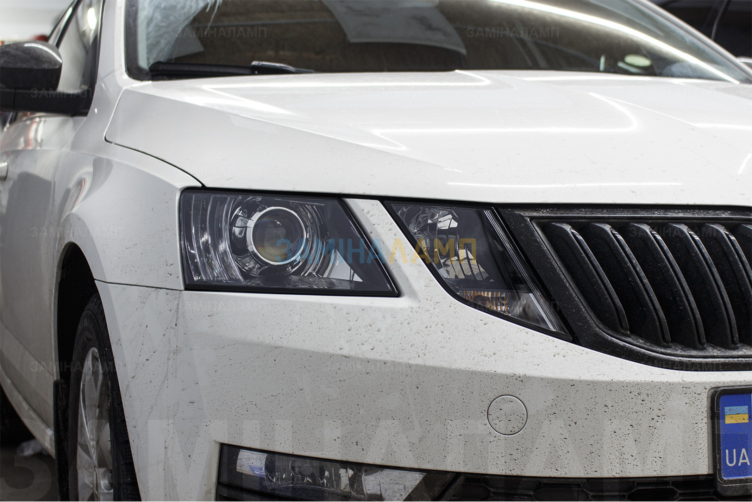 SKODA OCTAVIA A7 встановлення світлодіодних лінз Bi-Led T-Rex Pro